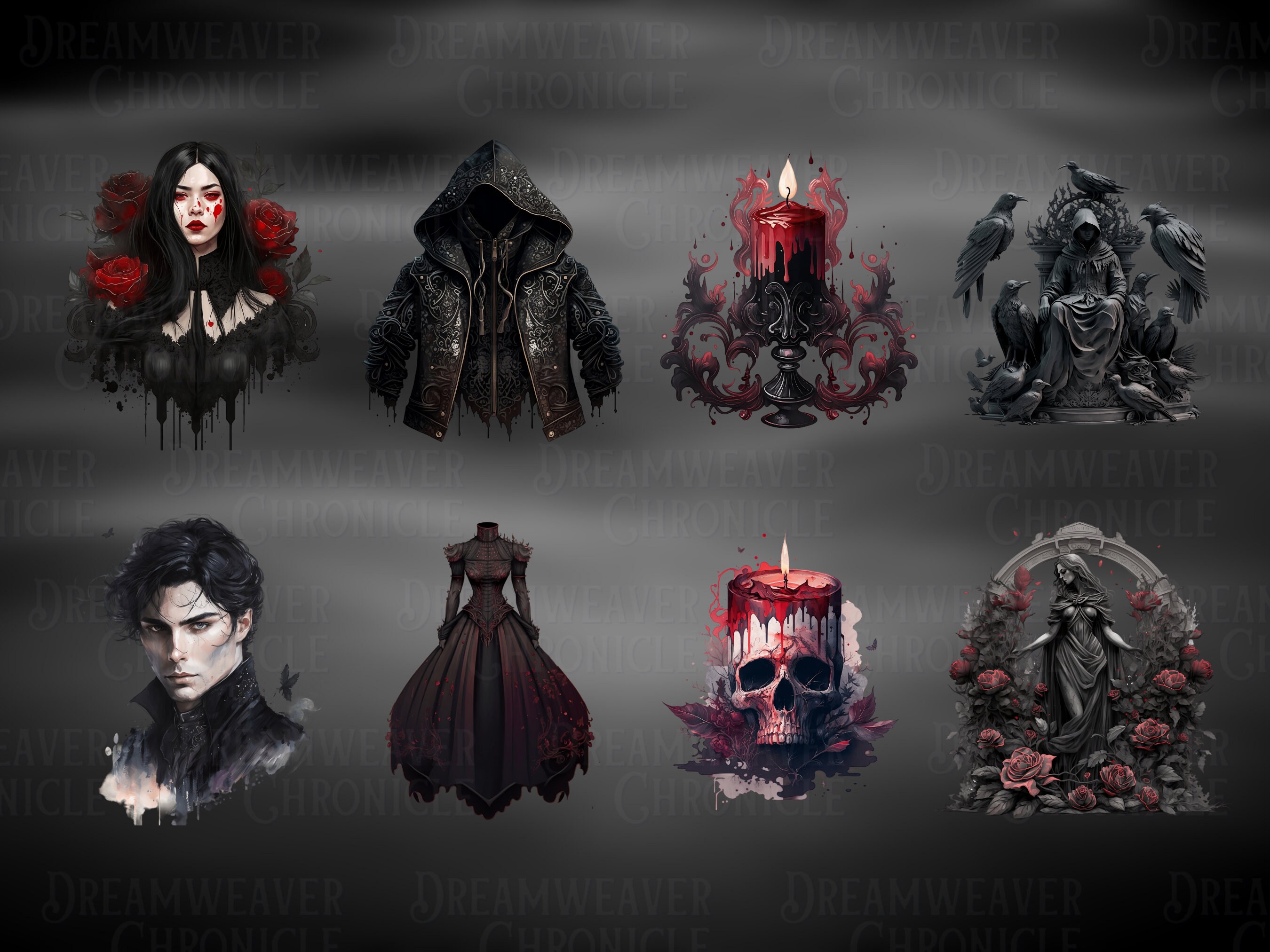 Dark Academia PNG Gothic Clipart Dark Spell Clip Art Bundle - Etsy ...