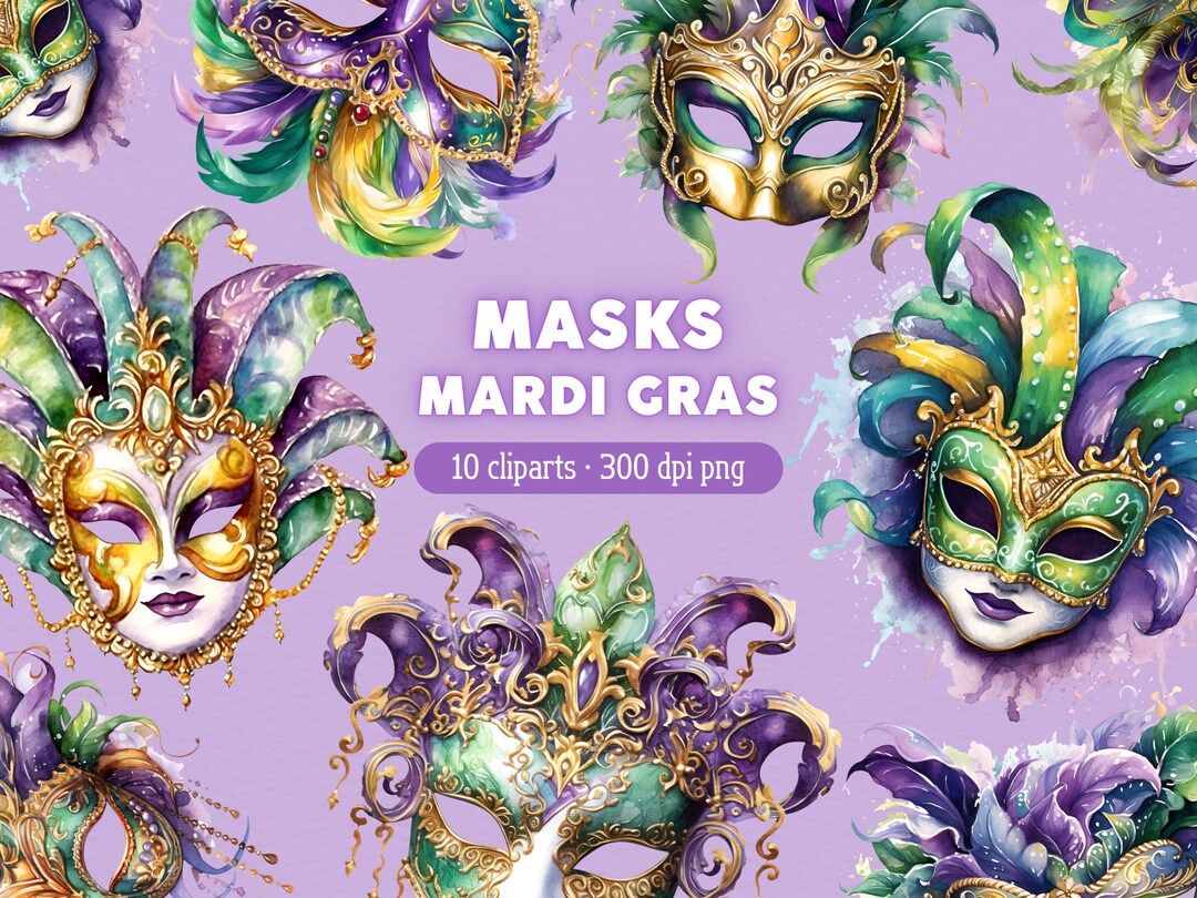 Mardi Gras Mask PNG, Carnival Clipart, Masquerade Mask Clip Art, Bundle ...