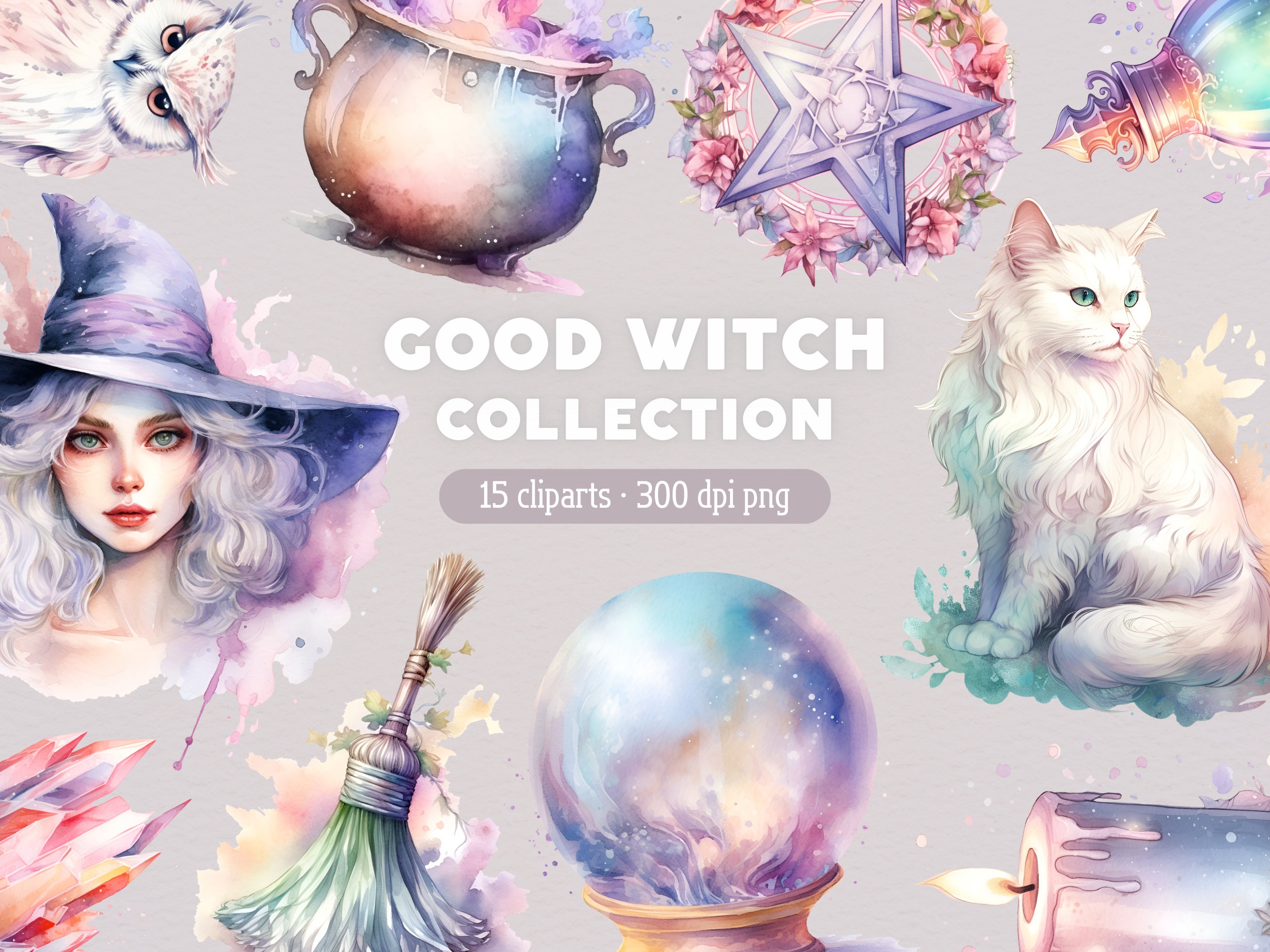 Good Witch PNG White Witch Clipart Halloween Clip Art - Etsy
