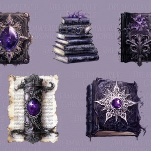 Gothic Books PNG, Bookish Clipart, Books Stacks Clip Art, Digital ...