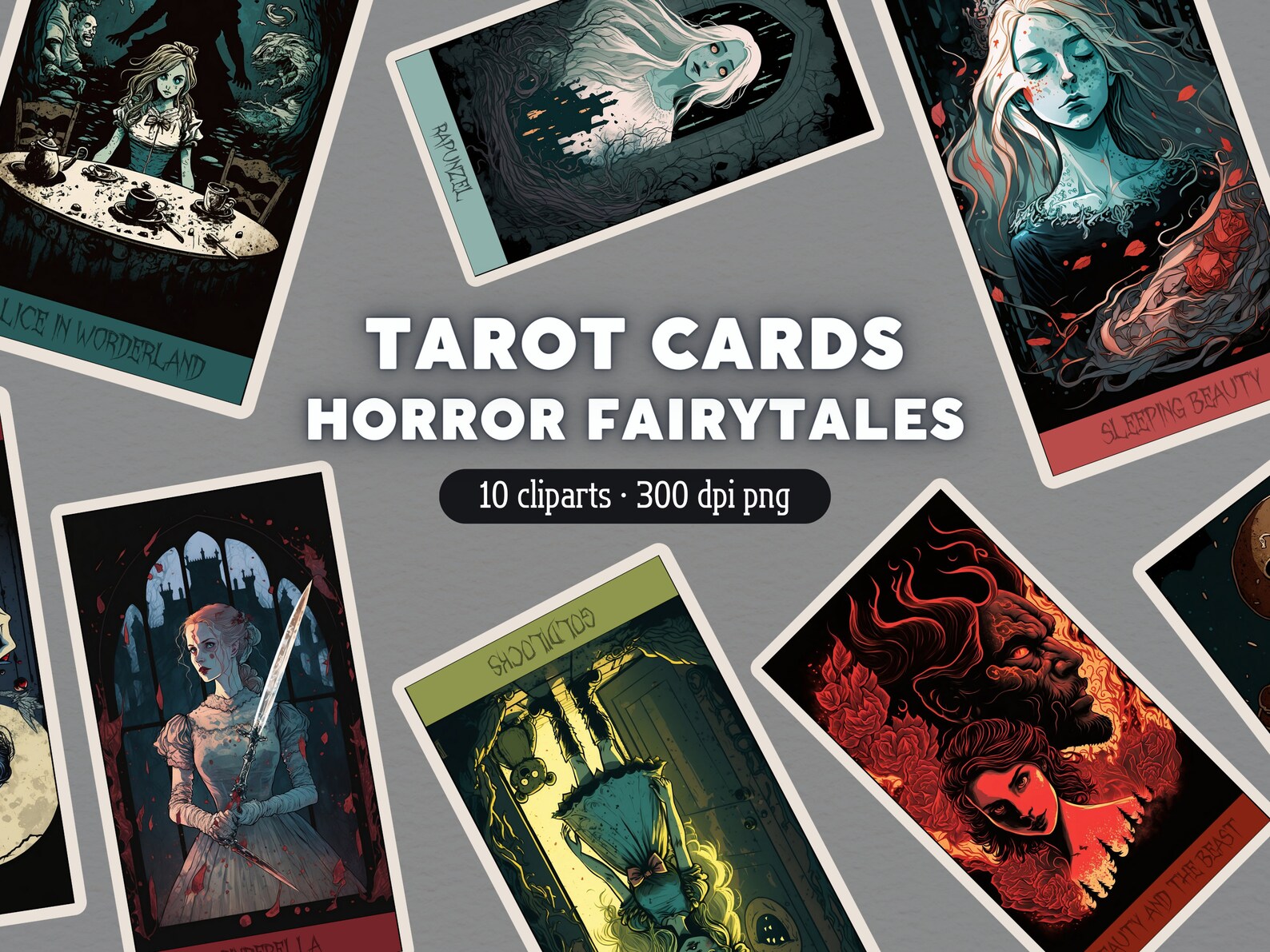 Horror Tarot Card PNG, Nightmare Halloween Clipart, Scary Fairytales ...