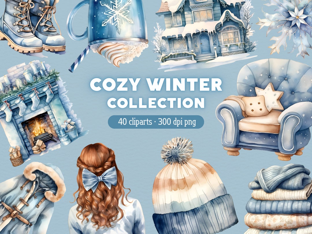 Cozy Winter Clipart, Christmas PNG, Holiday Clip Art, Xmas Time PNG ...