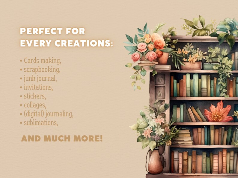 Watercolor Books PNG Bookish Clipart Books Stacks Clip Art - Etsy