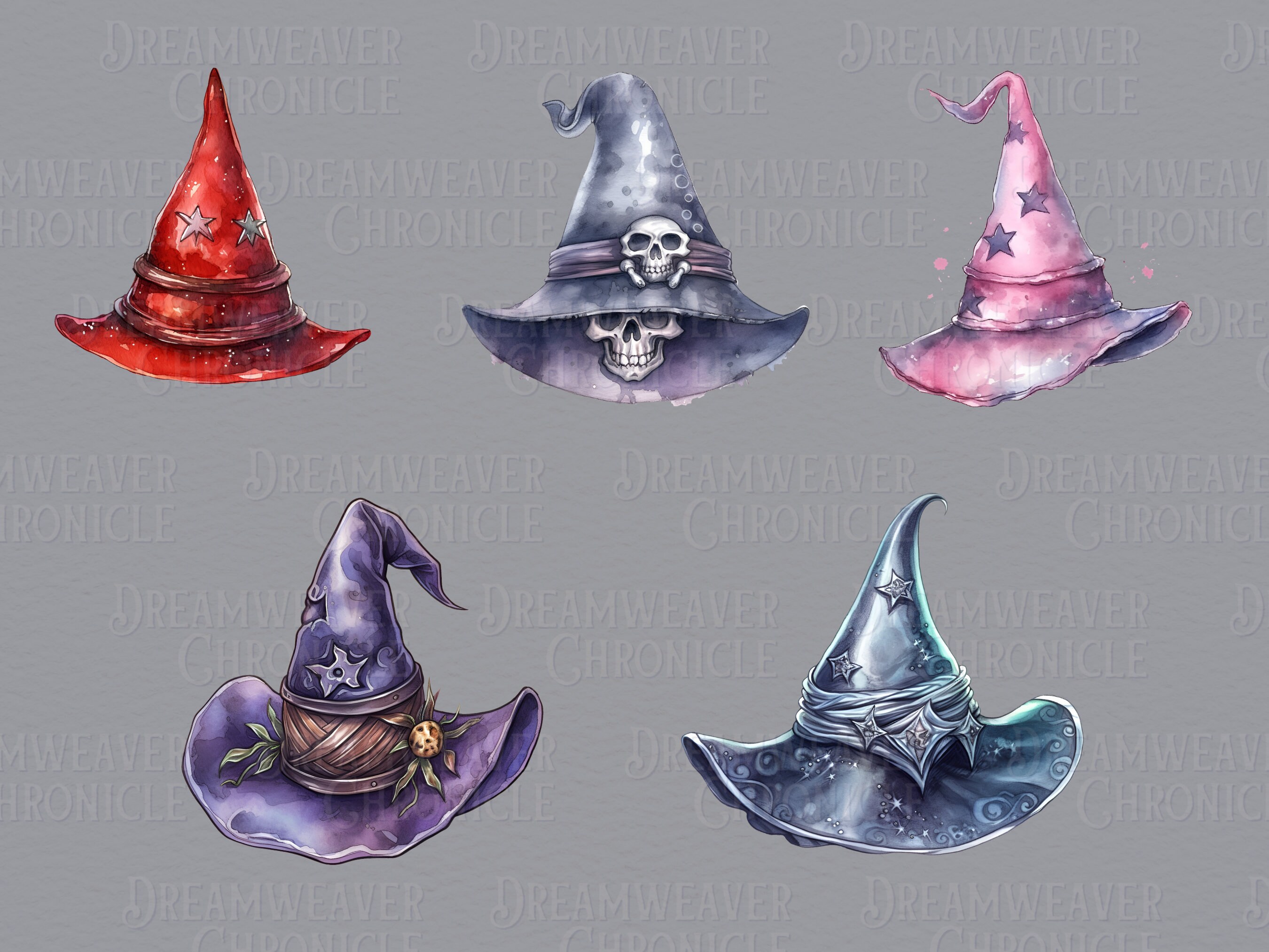 Witch Hat Clipart, Halloween PNG, Witchy Clip Art, Mystical PNG, Bundle ...