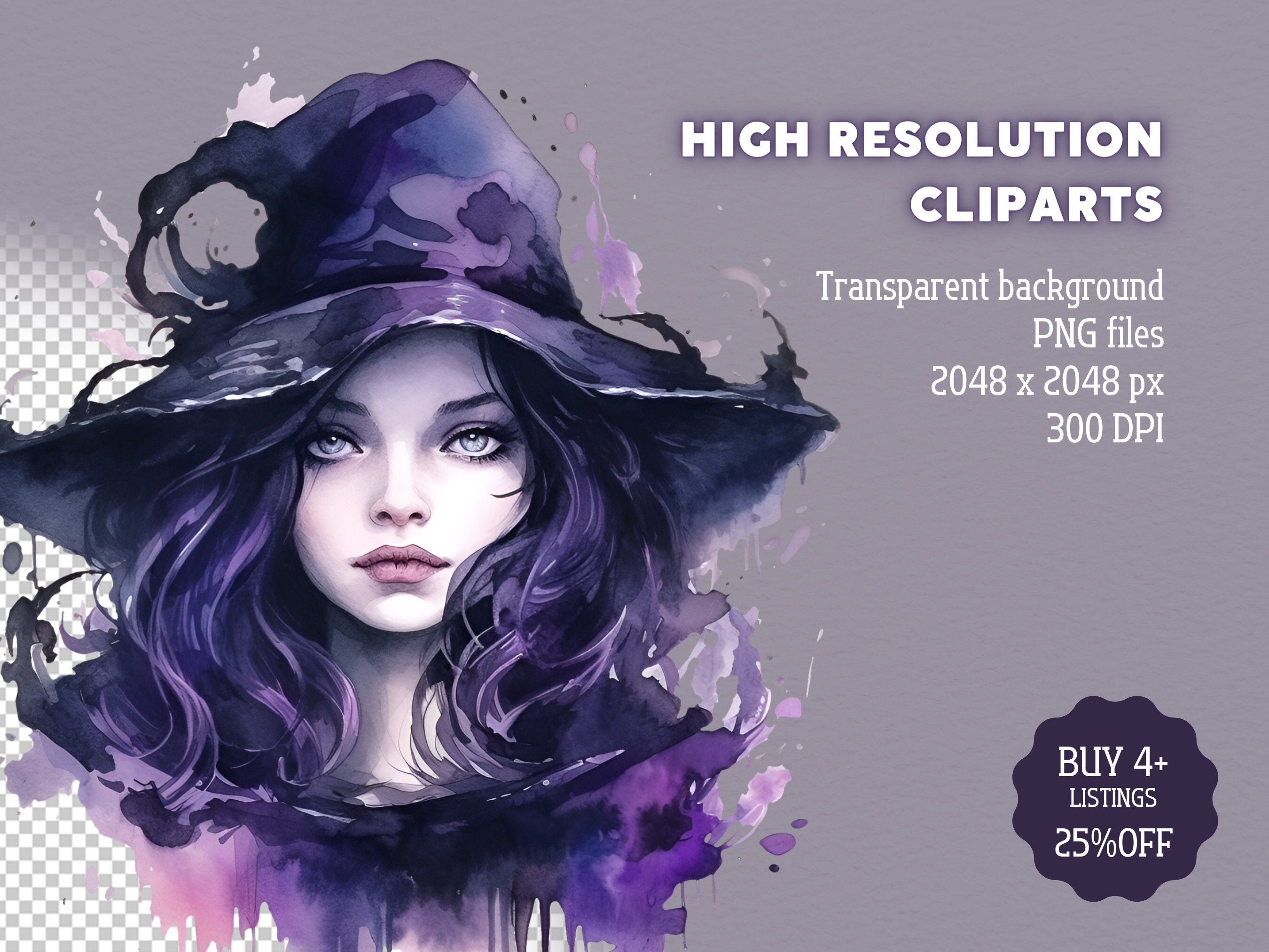 Dark Witch PNG Witch Clipart Halloween Clip Art Mystical - Etsy