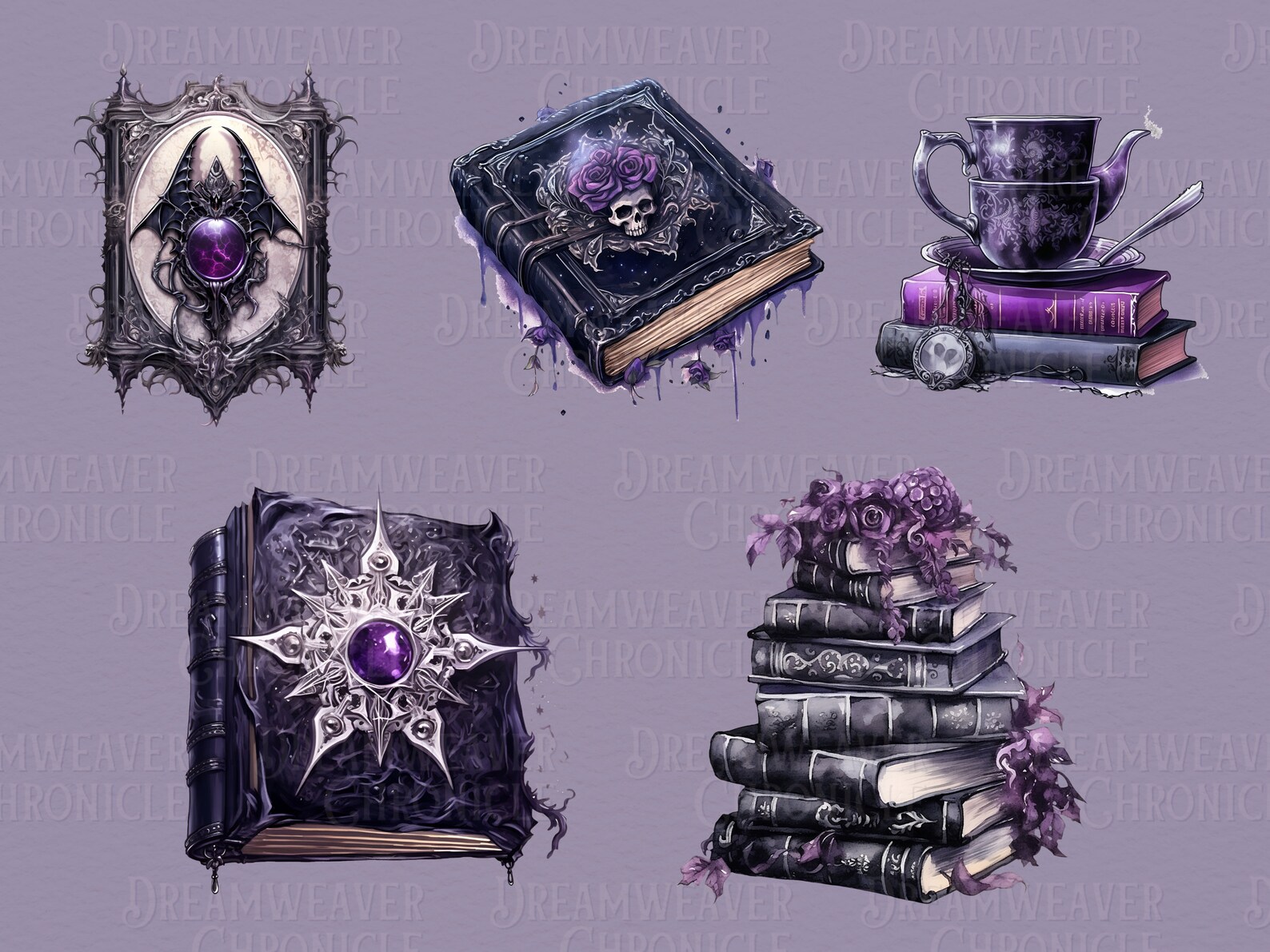 Gothic Books PNG, Bookish Clipart, Books Stacks Clip Art, Digital ...