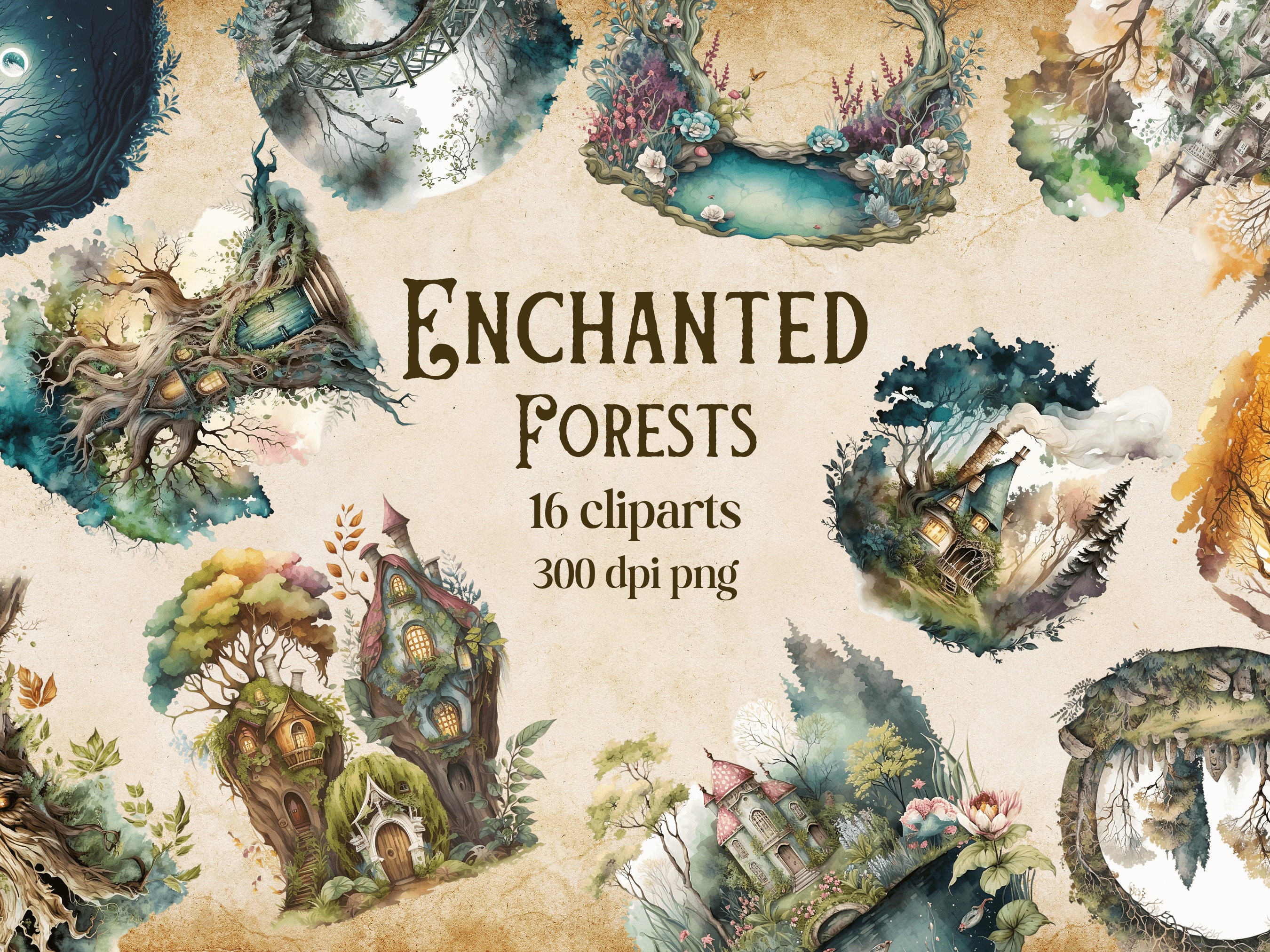 Enchanted Forest Clipart Fairy Forest PNG Magical Fantasy - Etsy Australia