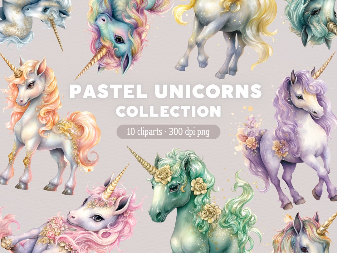 Pastel Unicorn Clipart Cute Unicorn Png Magic Clipart - Etsy Canada