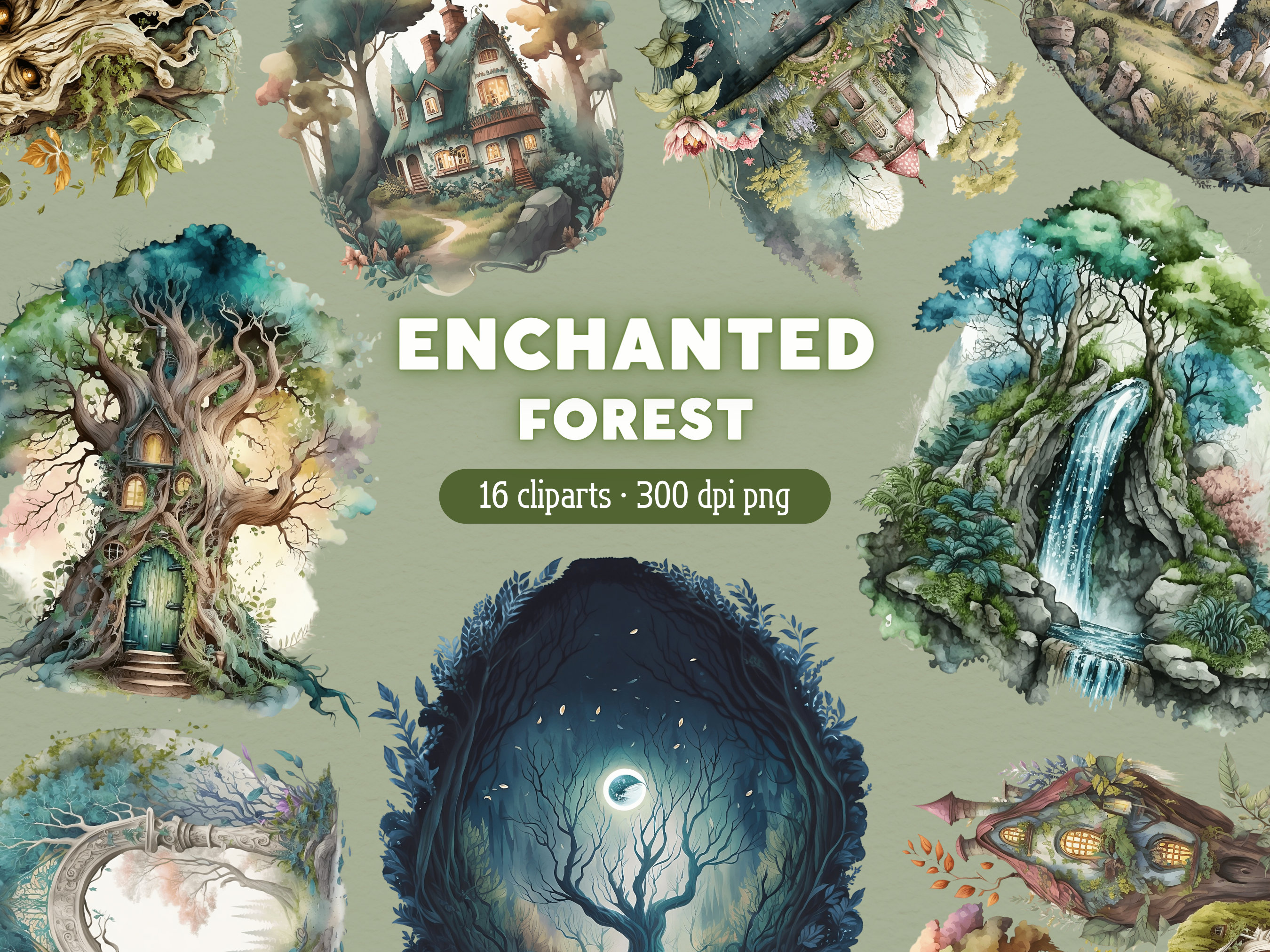 Enchanted Forest Clipart Fairy Forest PNG Magical Fantasy - Etsy