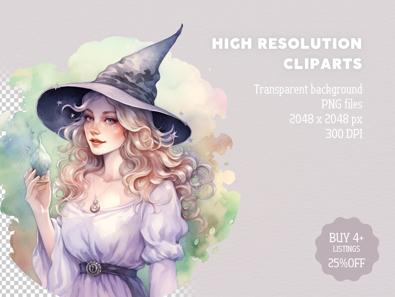 Good Witch PNG White Witch Clipart Halloween Clip Art - Etsy