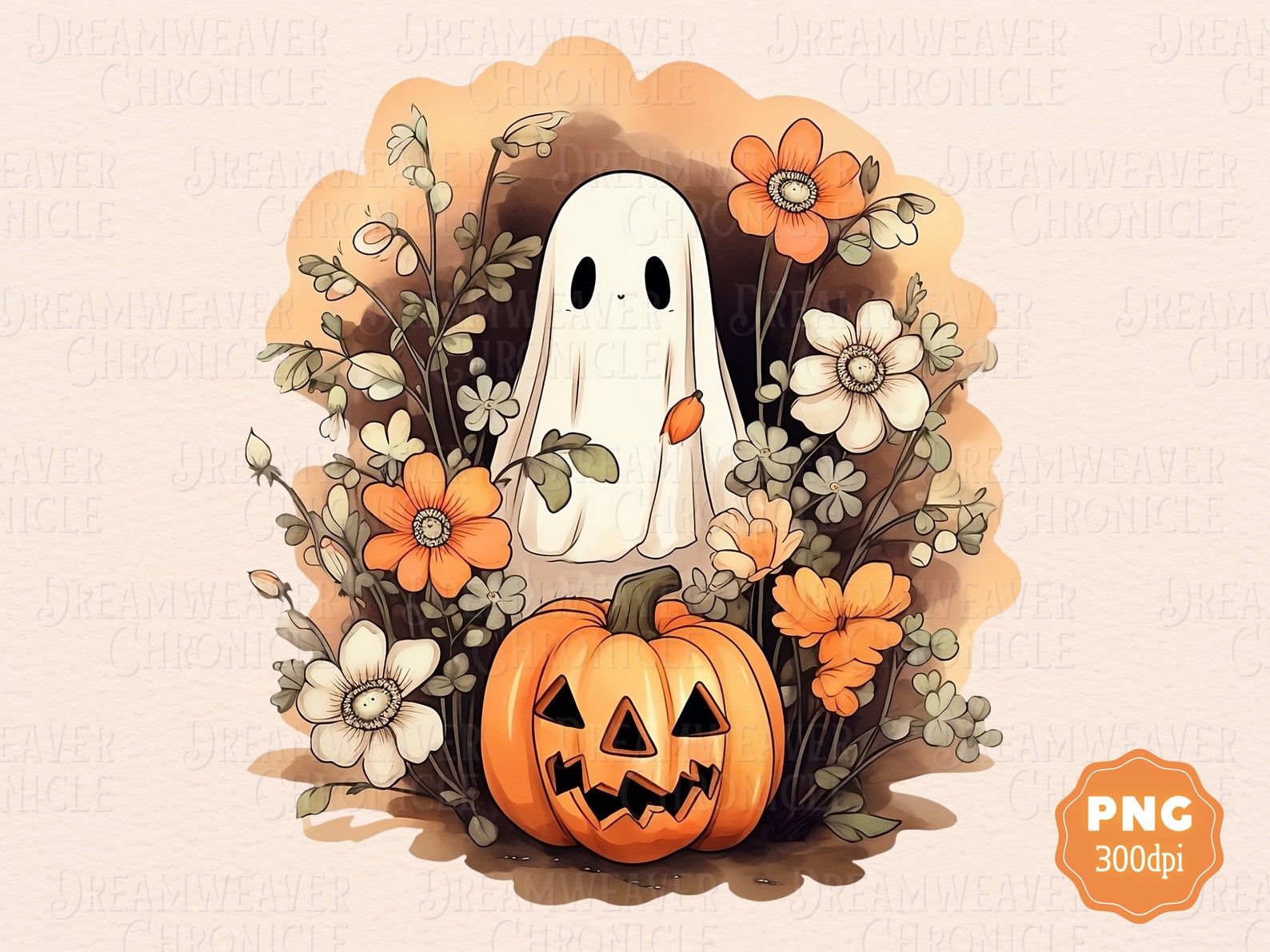 Spooky Ghost Clipart Halloween PNG Cute Pumpkin Clip Art - Etsy