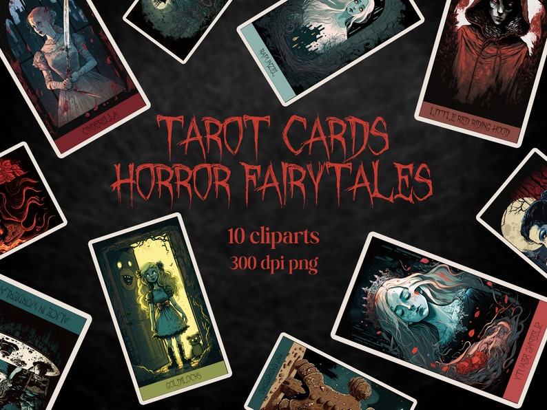 Horror Tarot Card PNG Nightmare Halloween Clipart Scary - Etsy