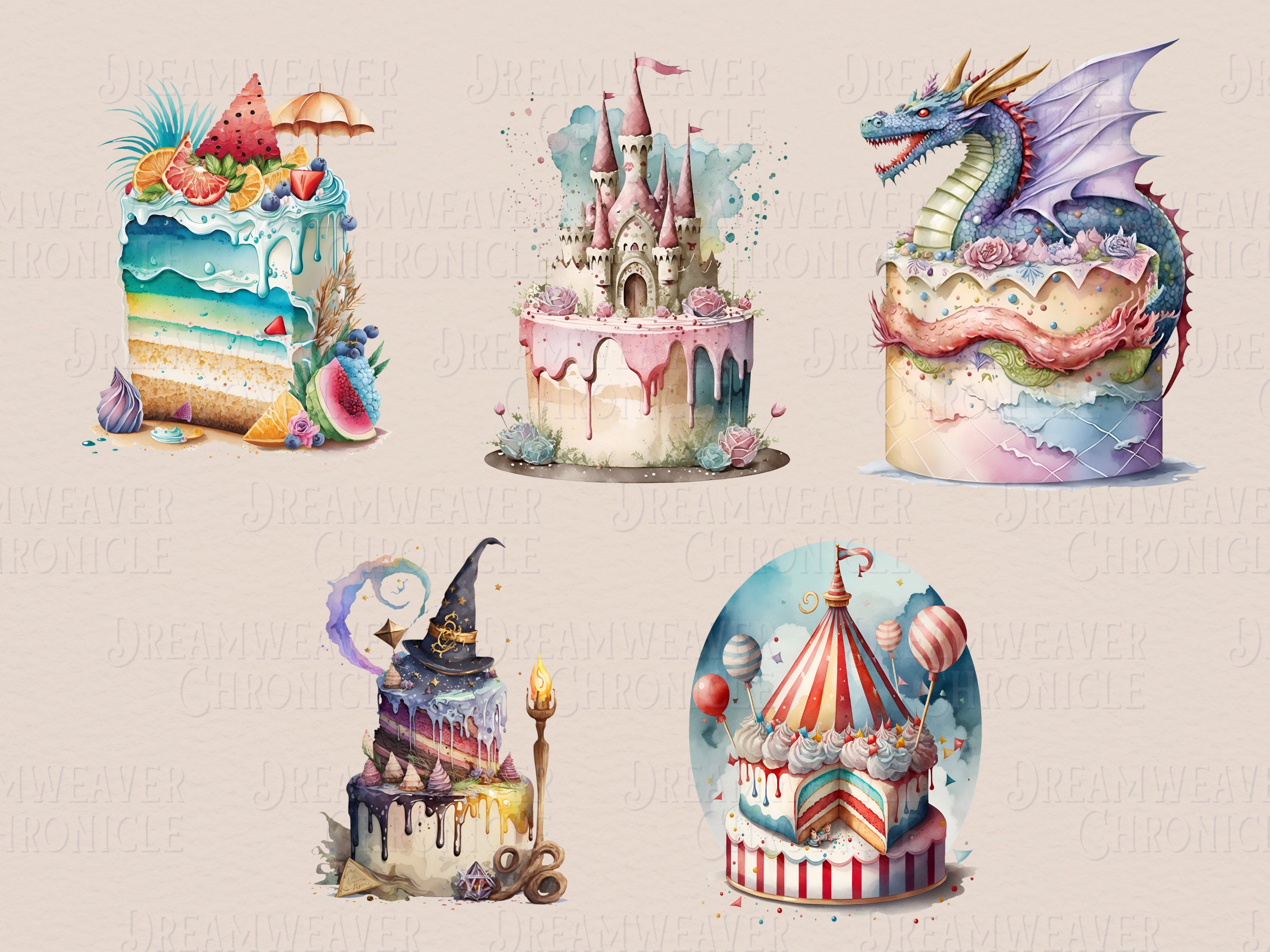 Birthday Cake Clipart, Party Png, Happy Birthday Clipart, Digital ...