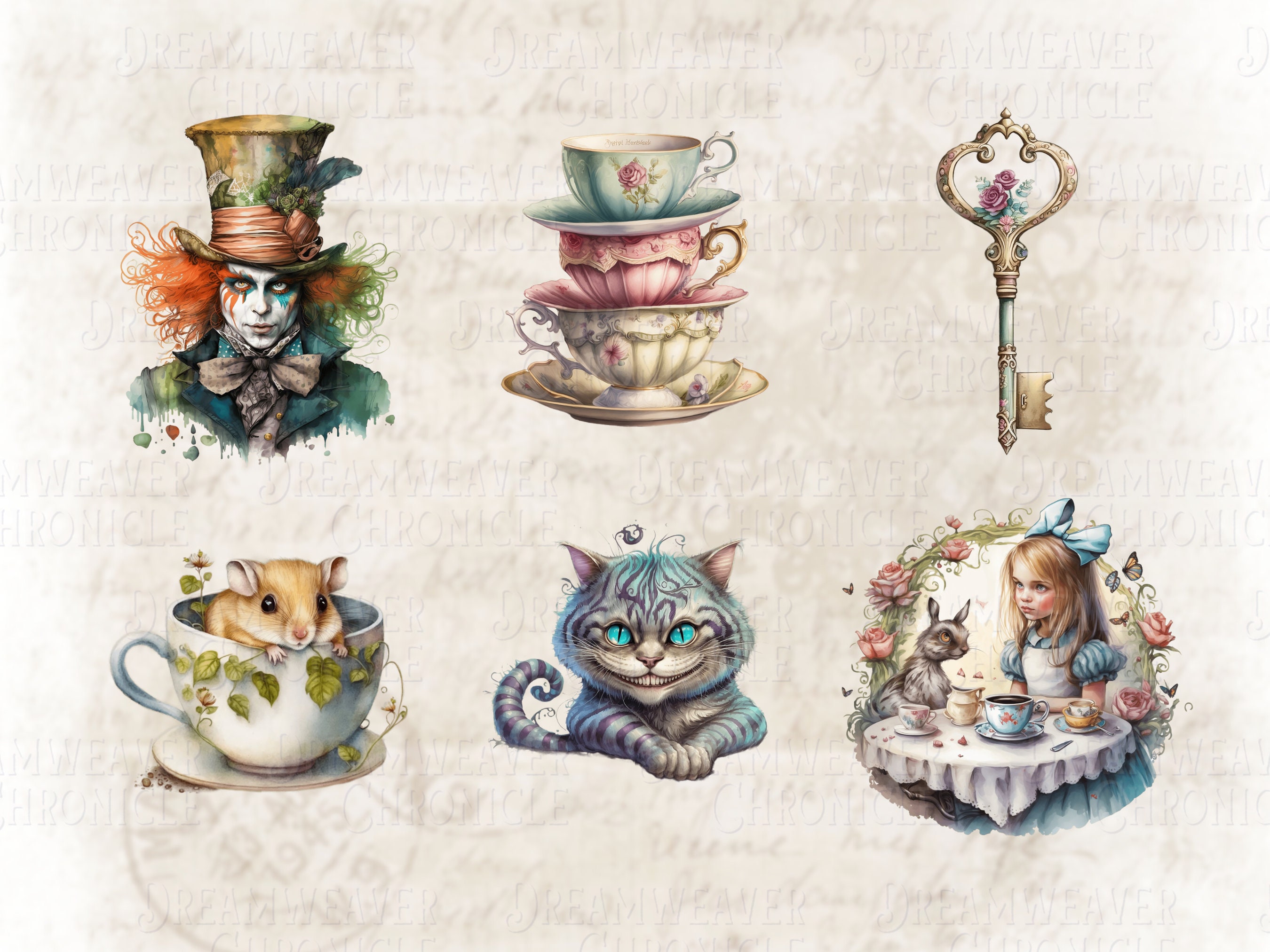 Alice in Wonderland Clipart Fairy Tales PNG Magical Fantasy - Etsy ...