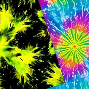 Neon Tie Dye Digital Papers, Tiedye Pattern, Tie and Dye Background ...
