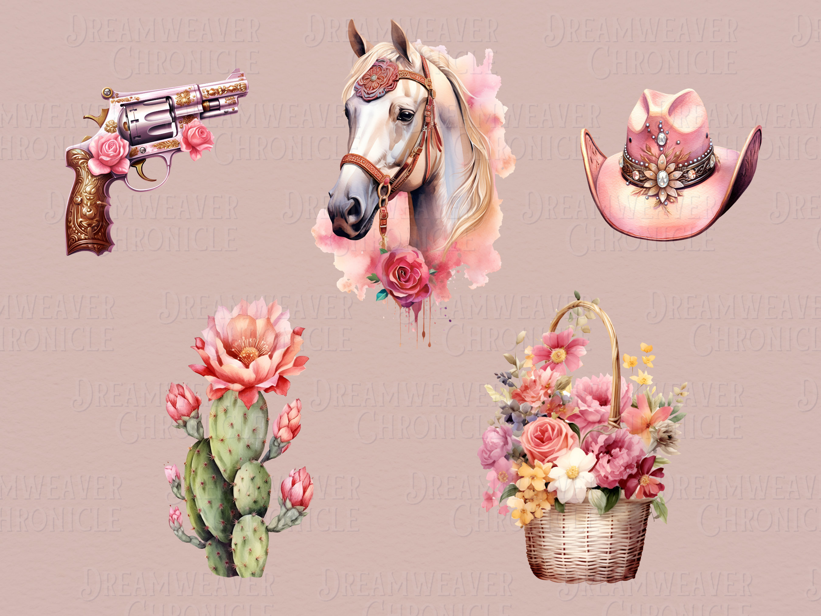 Glam Cowgirl PNG Wild Western Clipart Watercolor Clip Art - Etsy