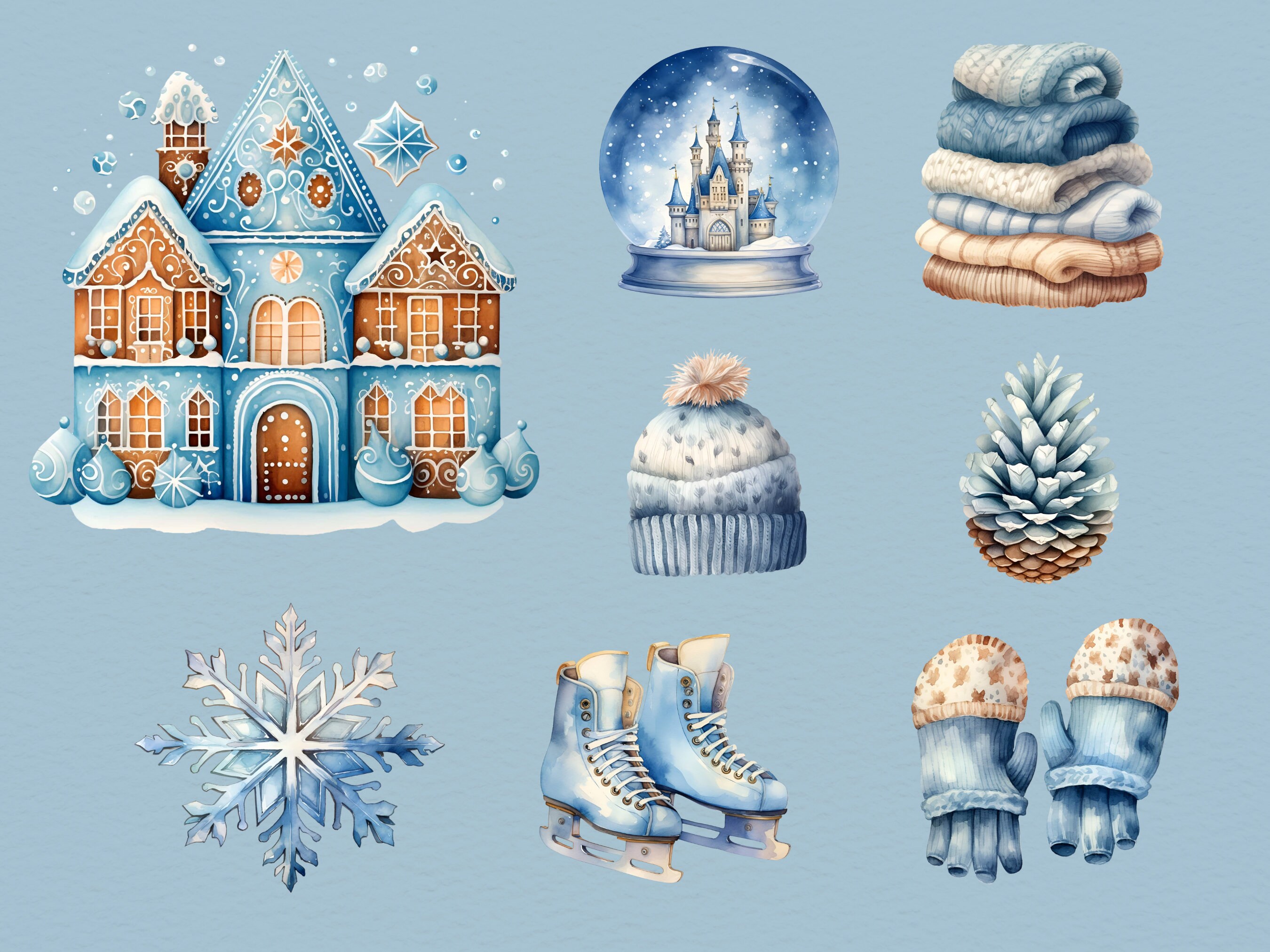 Cozy Winter Clipart Christmas PNG Holiday Clip Art Xmas - Etsy