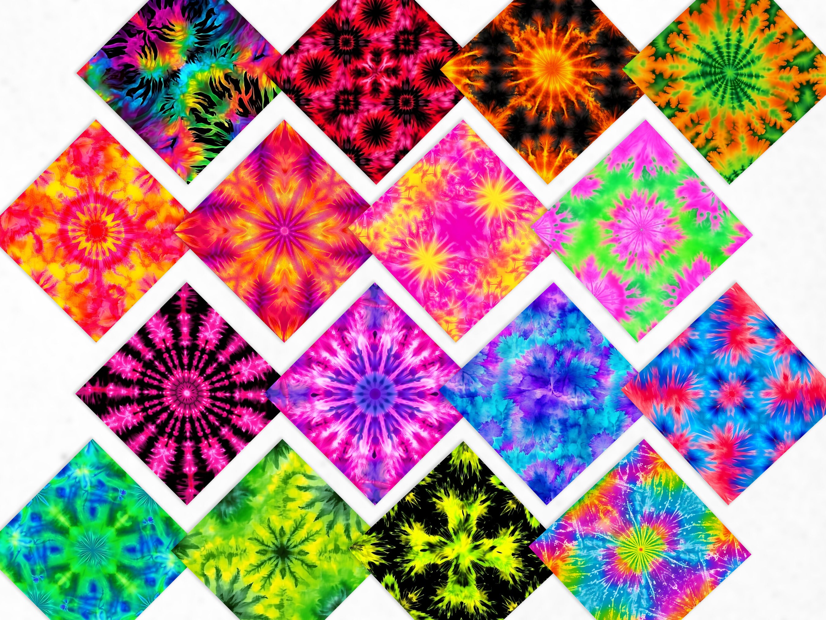 Neon Tie Dye Digital Papers Tiedye Pattern Tie and Dye - Etsy