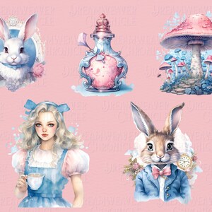 Pastel Alice in Wonderland Clipart, Fairy Tales PNG, Fantasy Clip Art ...