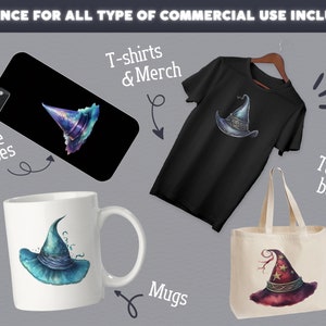 Witch Hat Clipart, Halloween PNG, Witchy Clip Art, Mystical PNG, Bundle ...