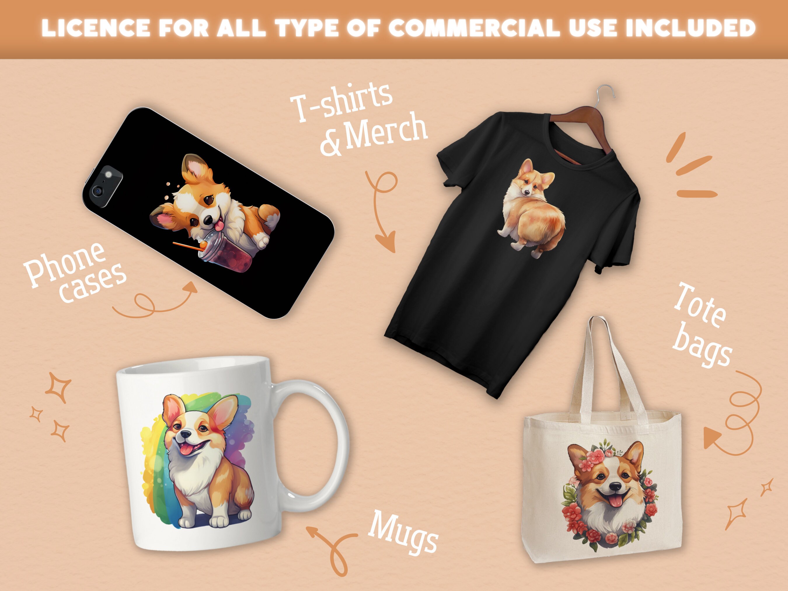 Corgi PNG Kawaii Corgis Clipart Dog Clip Art Cute Animal - Etsy