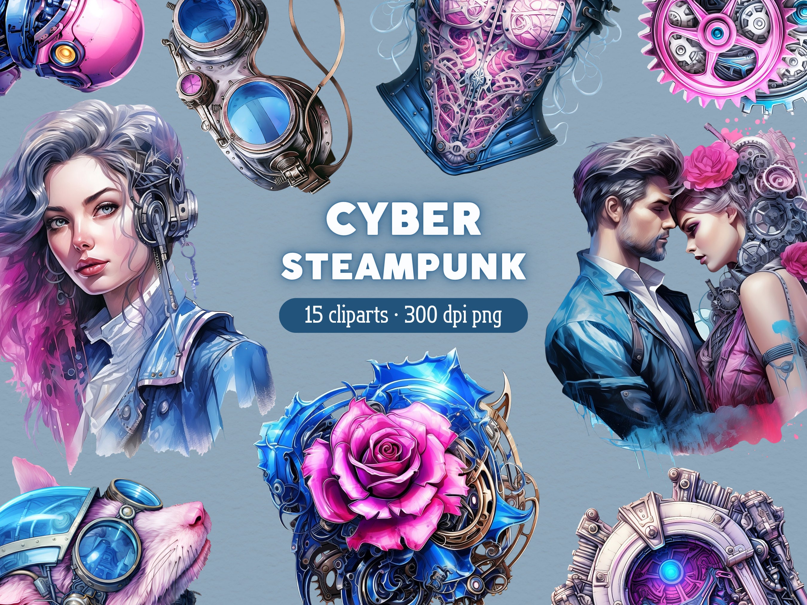 Cyber Steampunk PNG, Cyberpunk Victorian Clipart, Futurist Clip Art ...