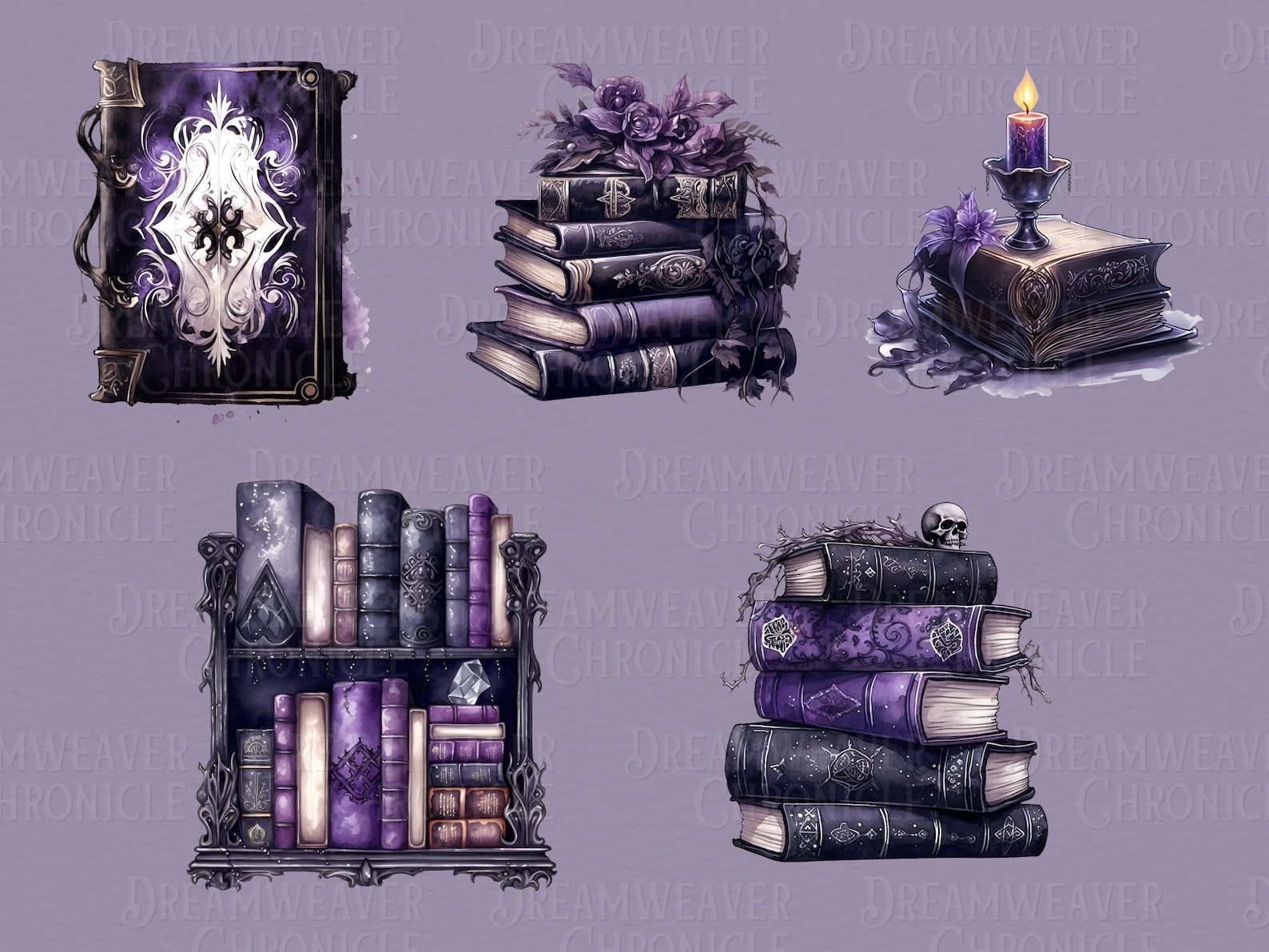 Gothic Books PNG, Bookish Clipart, Books Stacks Clip Art, Digital ...