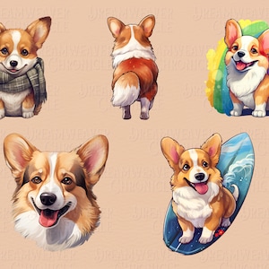 Corgi PNG, Kawaii Corgis Clipart, Dog Clip Art, Cute Animal PNG, Bundle ...