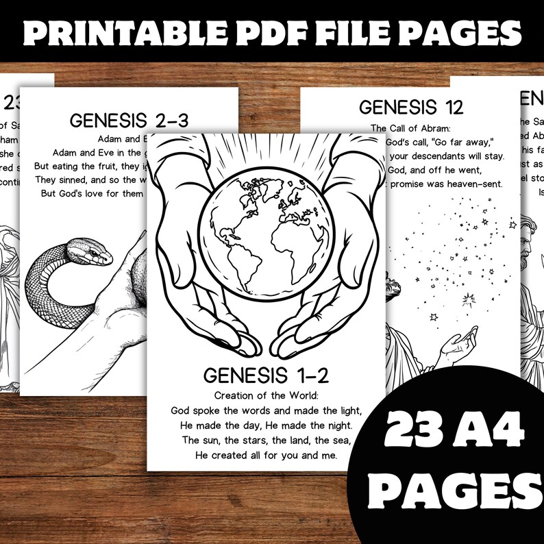 23 Book of Genesis Colouring Pages | Sunday School PDF | Homeschool ...