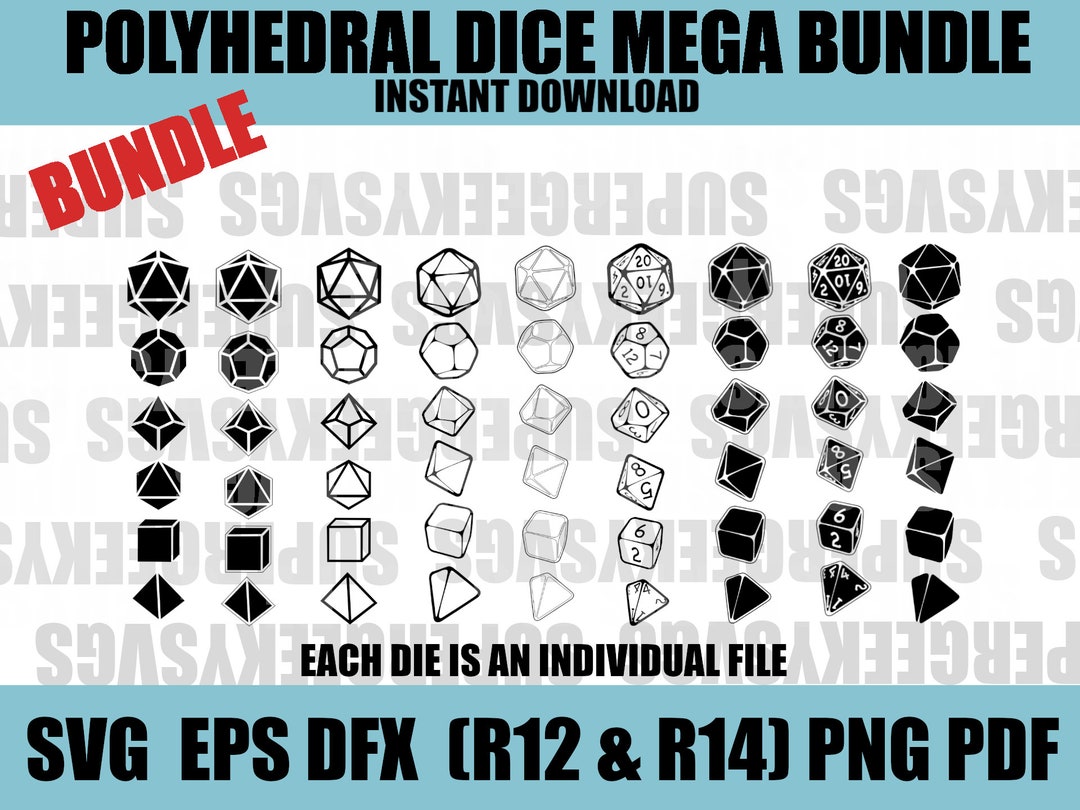 Dungeons and Dragons Polyhedral Dice SVG Dungeon and Dragon Cricut File ...