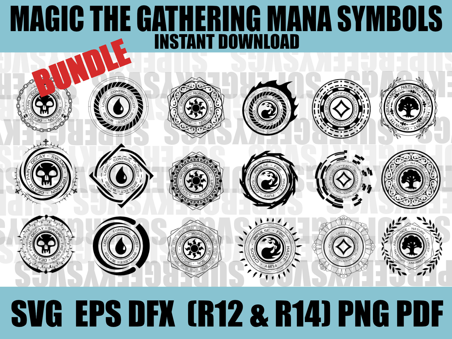 MTG SVG Magic the Gathering Cricut Bundle MTG Mana Magic the Gathering ...