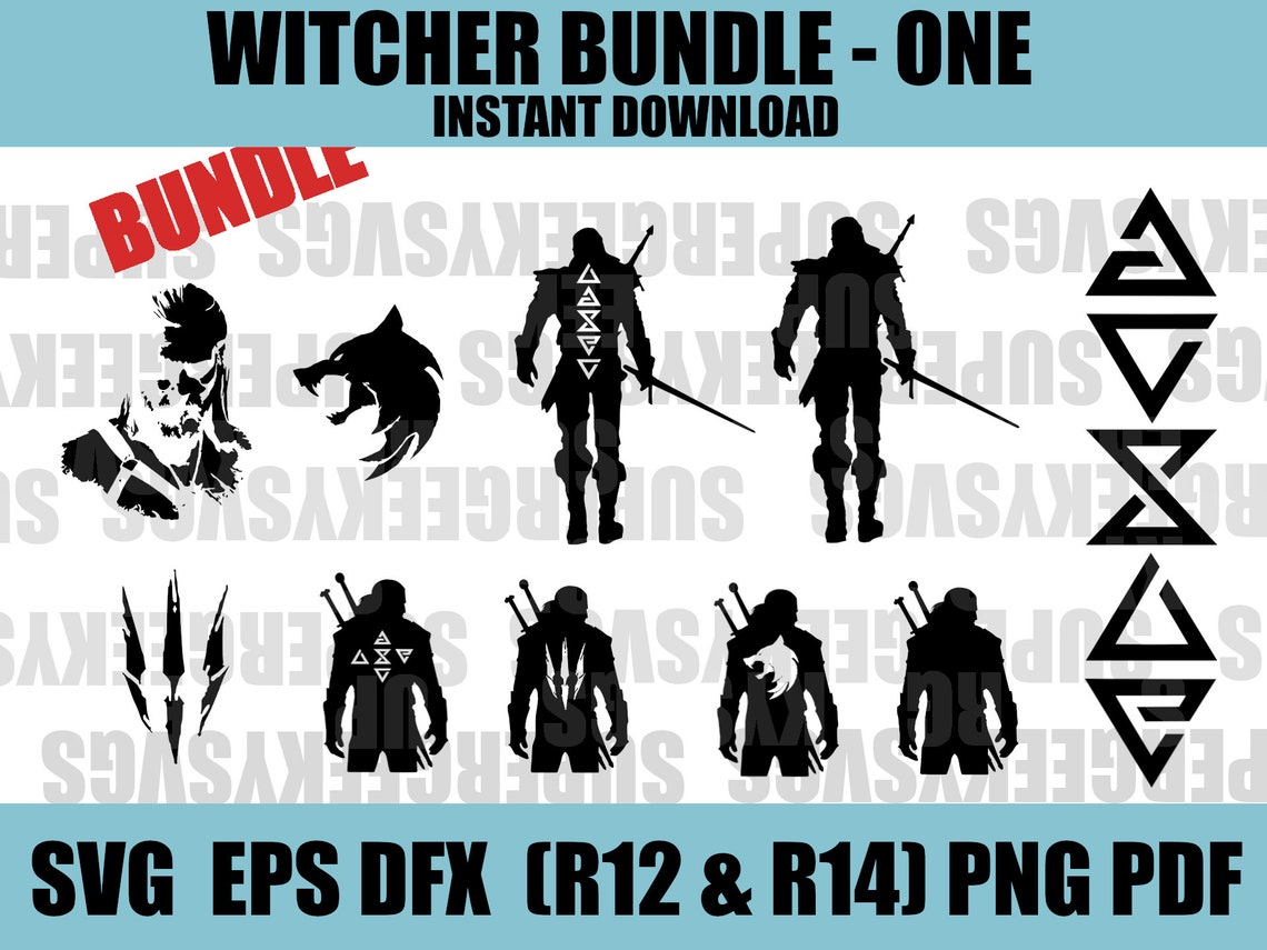 The Witcher SVG Pack One Cricut Bundle Geralt of Rivia for Silhouette ...