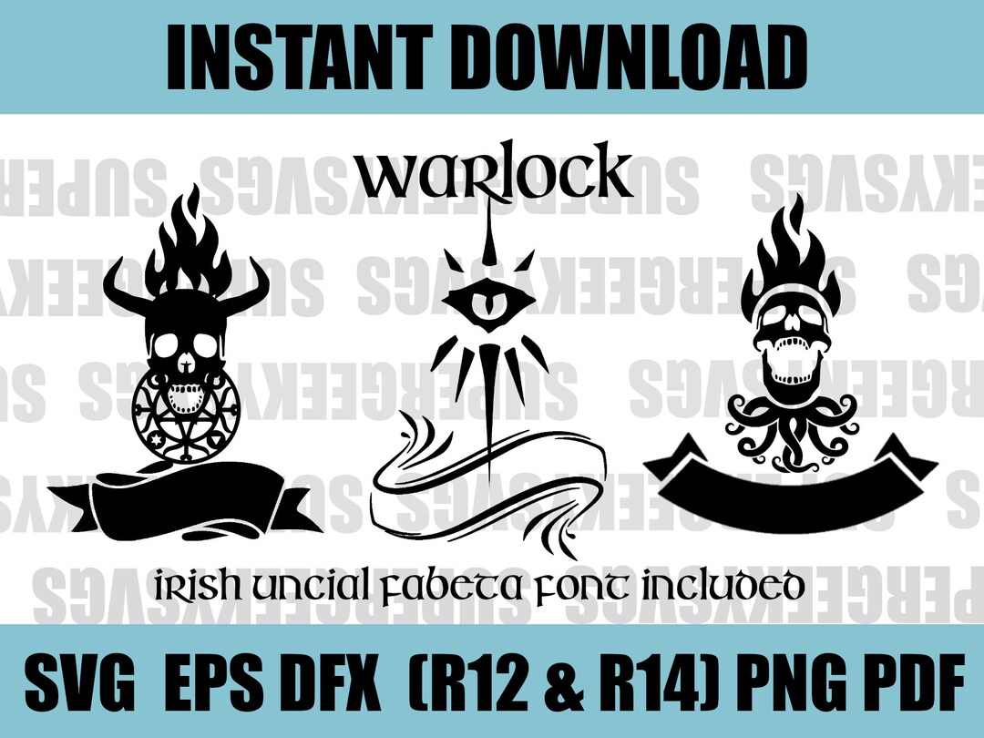 Dungeons and Dragons Player Class SVG Warlock Dungeon and Dragon Cricut ...