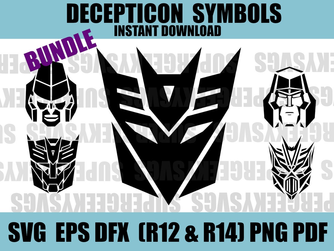 Decepticon Pack SVG Megatron Cricut Bundle 80s Cartoons for Silhouette ...