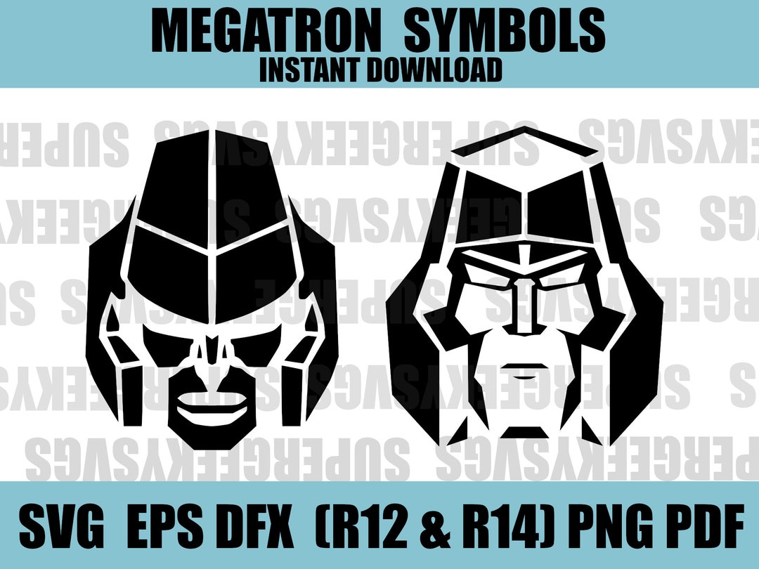 Decepticon Megatron 2 Pack SVG Megatron Cartoon Design Cricut Bundle ...