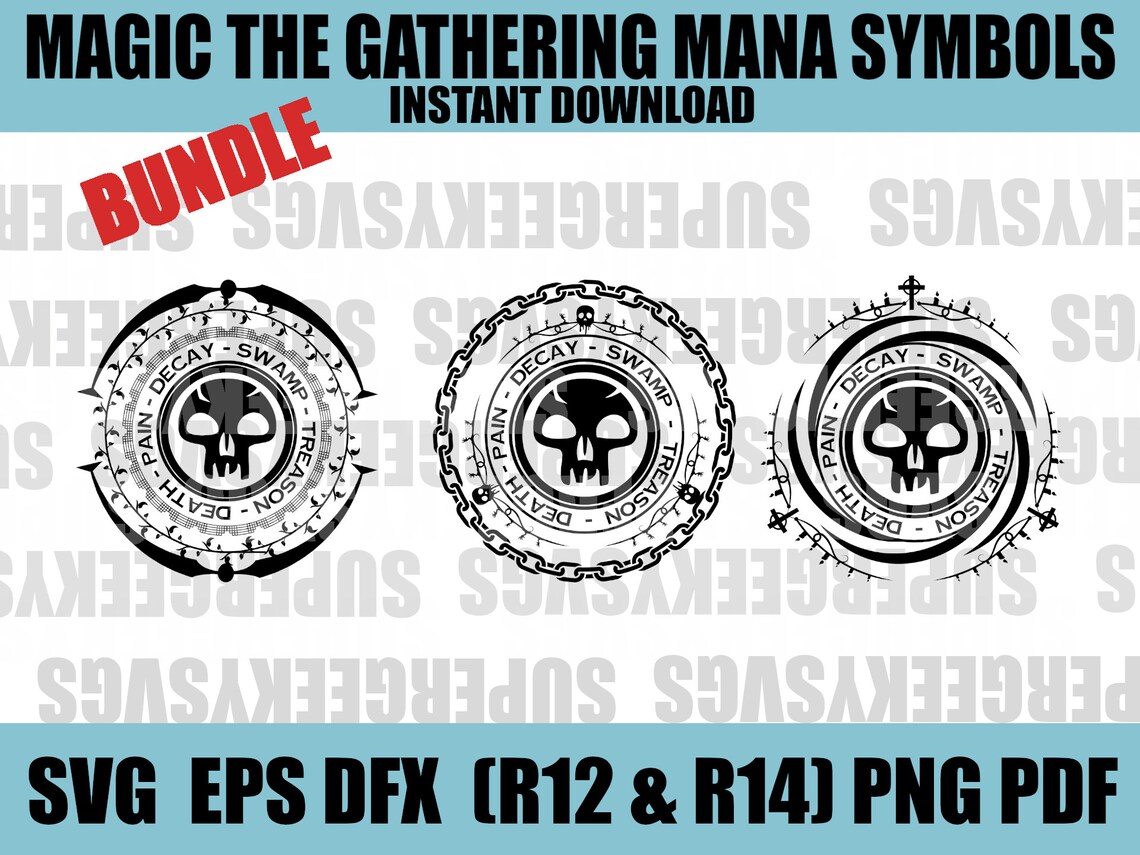 MTG SVG Magic the Gathering Cricut Bundle MTG Mana Magic the Gathering ...