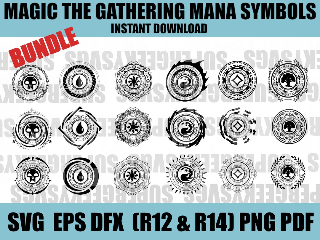 MTG SVG Magic the Gathering Cricut Bundle MTG Mana Magic the Gathering ...