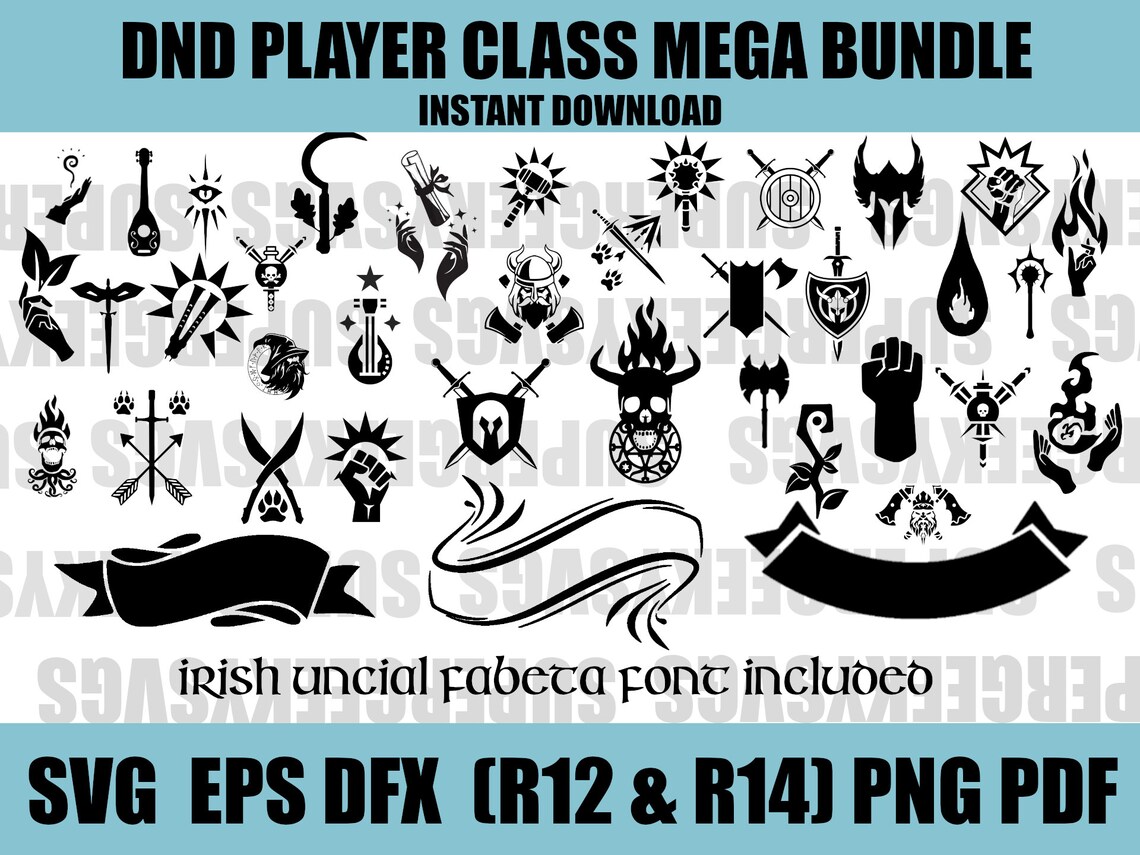 Dungeons and Dragons Player Class Full Class Mega Bundle SVG - Etsy