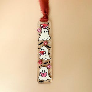 Cute Halloween Ghost Bookmark, Spooky Bookmark, Book Lover Gift ...