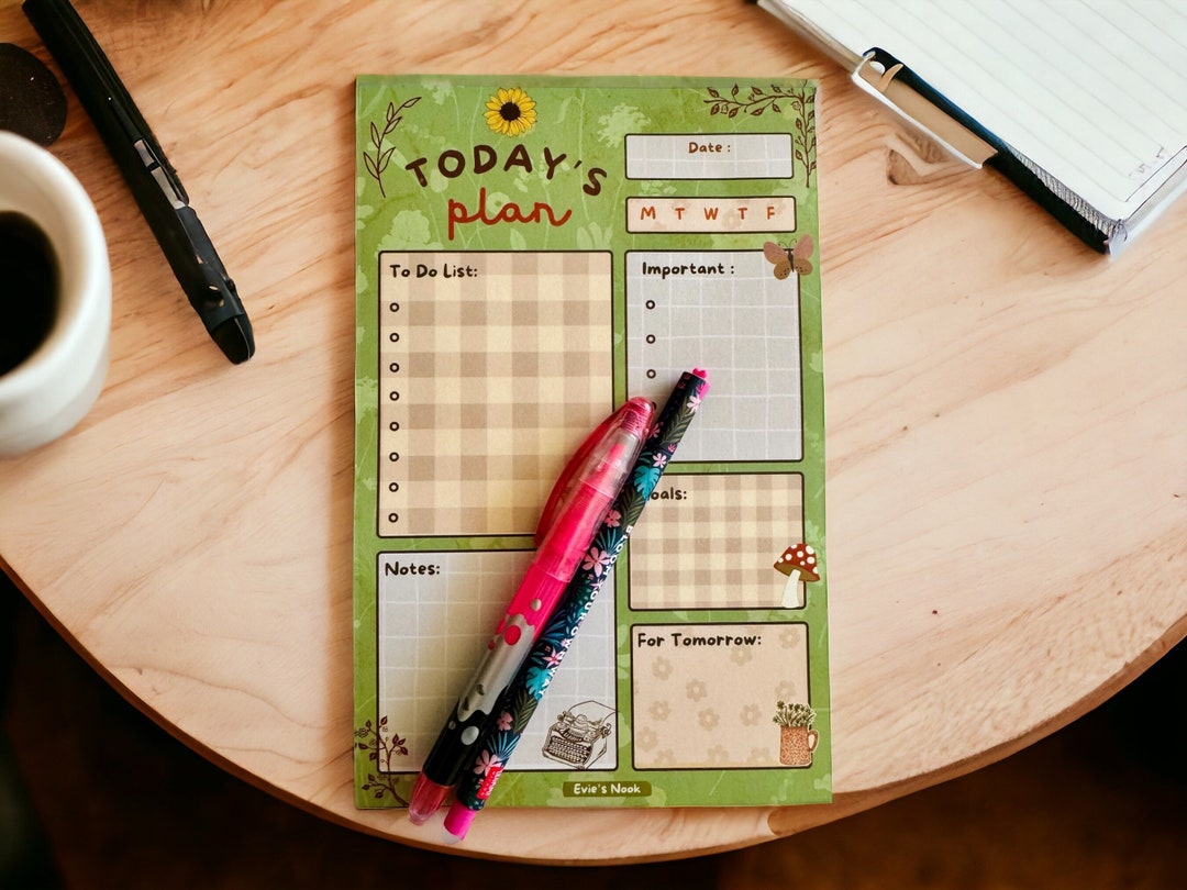 Cute Cottagecore Notepad, Daily Tasks Notepad, Cottage Theme Stationary ...