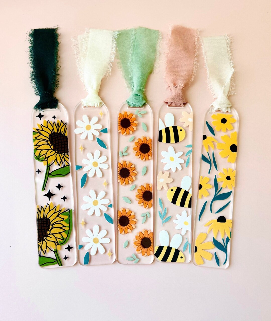 Cute Floral Acrylic Bookmark, Sunflower Bookmark, Book Lover Gift ...