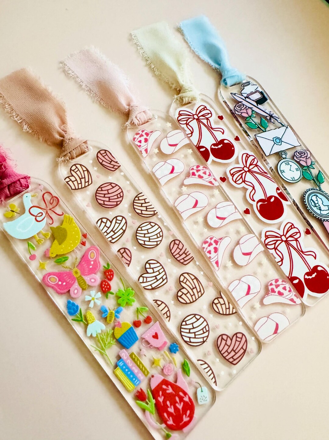 Cute Floral Acrylic Bookmark, Chicken Cottagecore Bookmark, Gift for ...