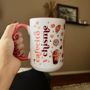 Cafecito Mug, Cafecito Y Chisme Coffee Mug, Pink Cafecito Mug, Cafecito ...