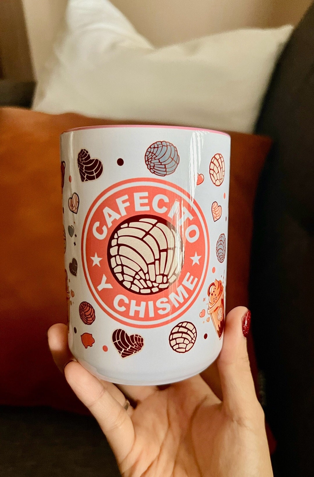 Cafecito Mug, Cafecito Y Chisme Coffee Mug, Pink Cafecito Mug, Cafecito & Chisme Cup, Cute ...