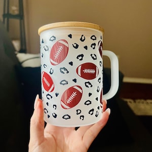 Football Mug, Football Glass Cup, Football Frosted Cup, Sport Iced ...
