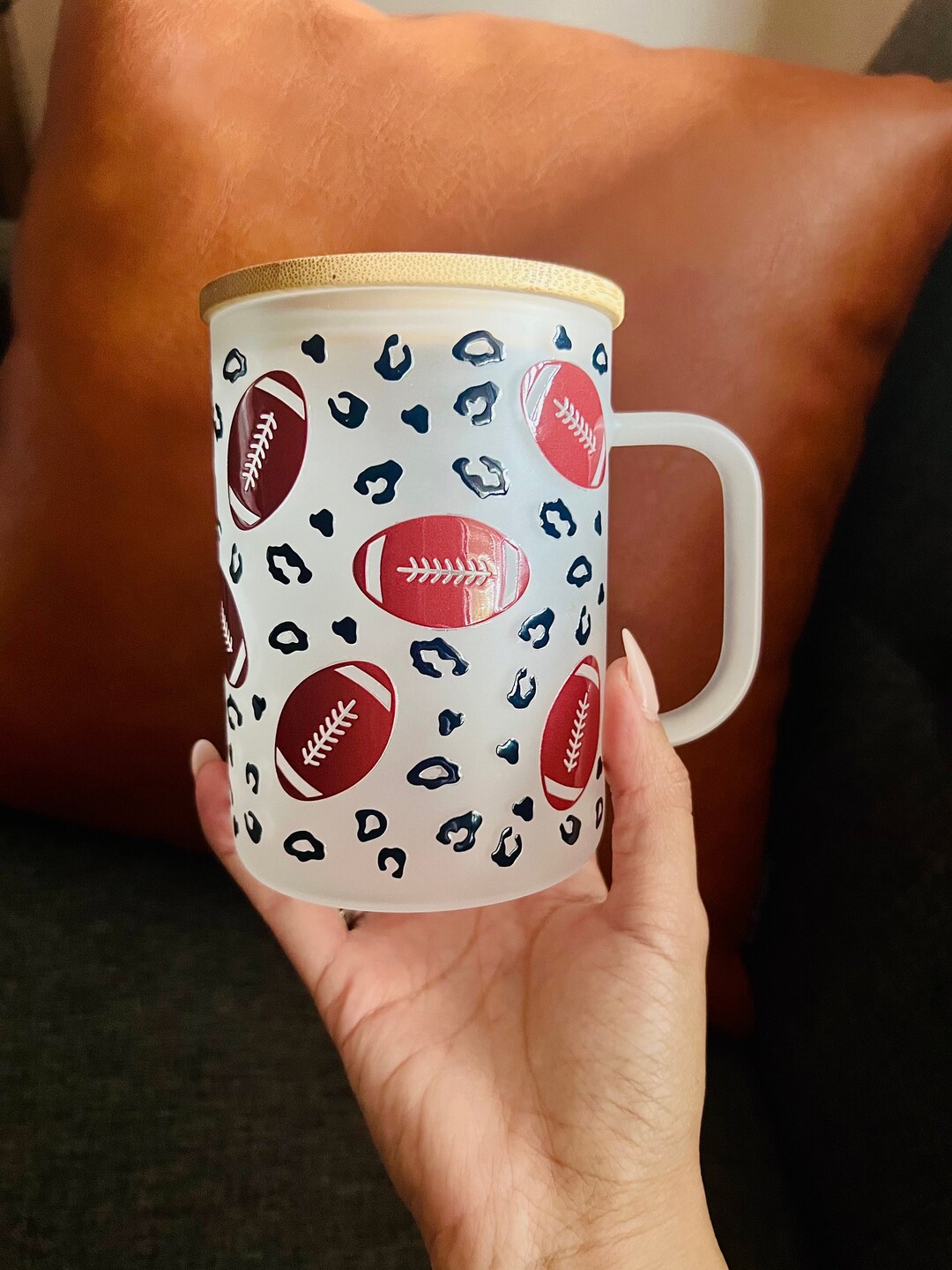 Football Mug, Football Glass Cup, Football Frosted Cup, Sport Iced ...
