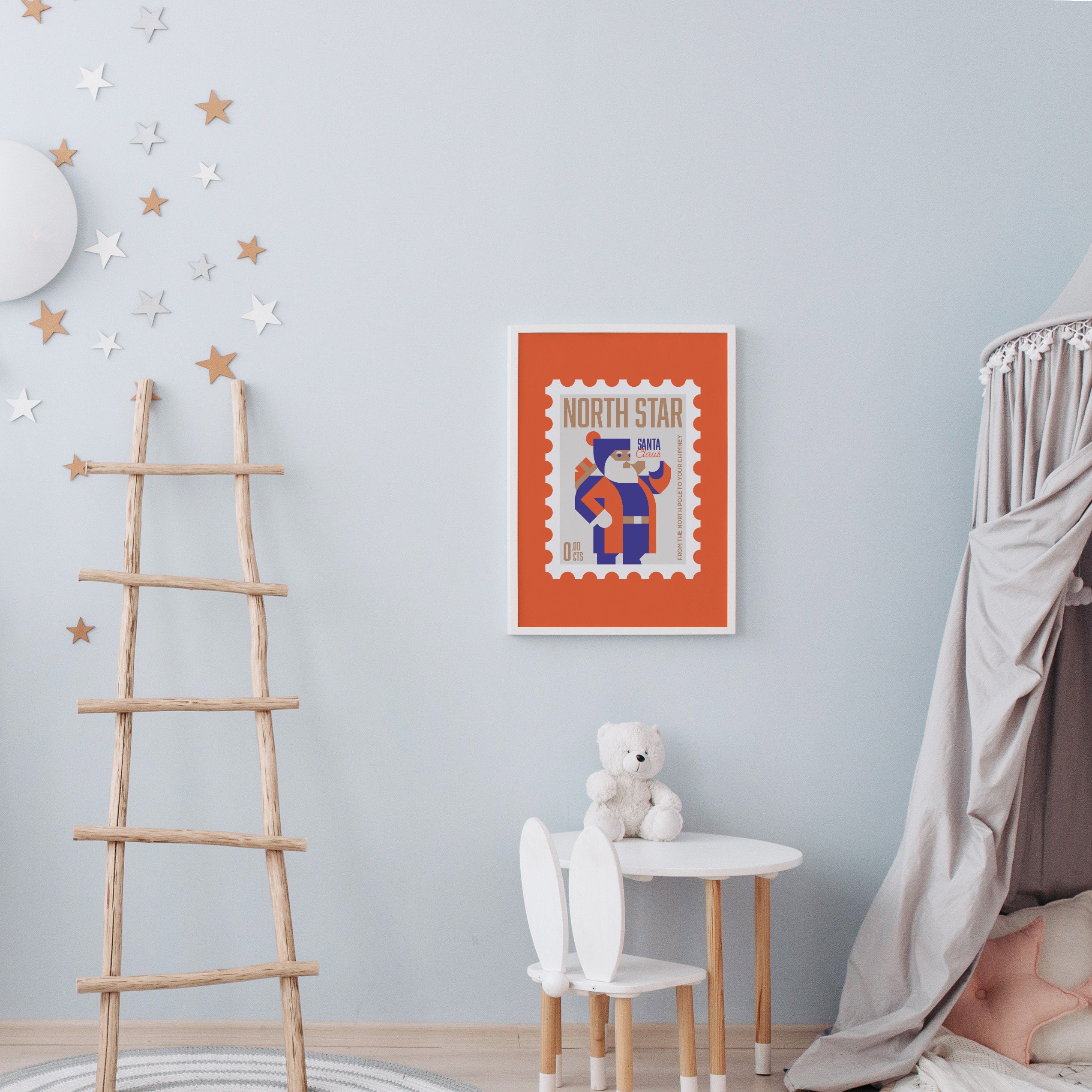 Santa Set of 3 Posters, Child Baby Toddler Newborn, Infant Nursery Room ...