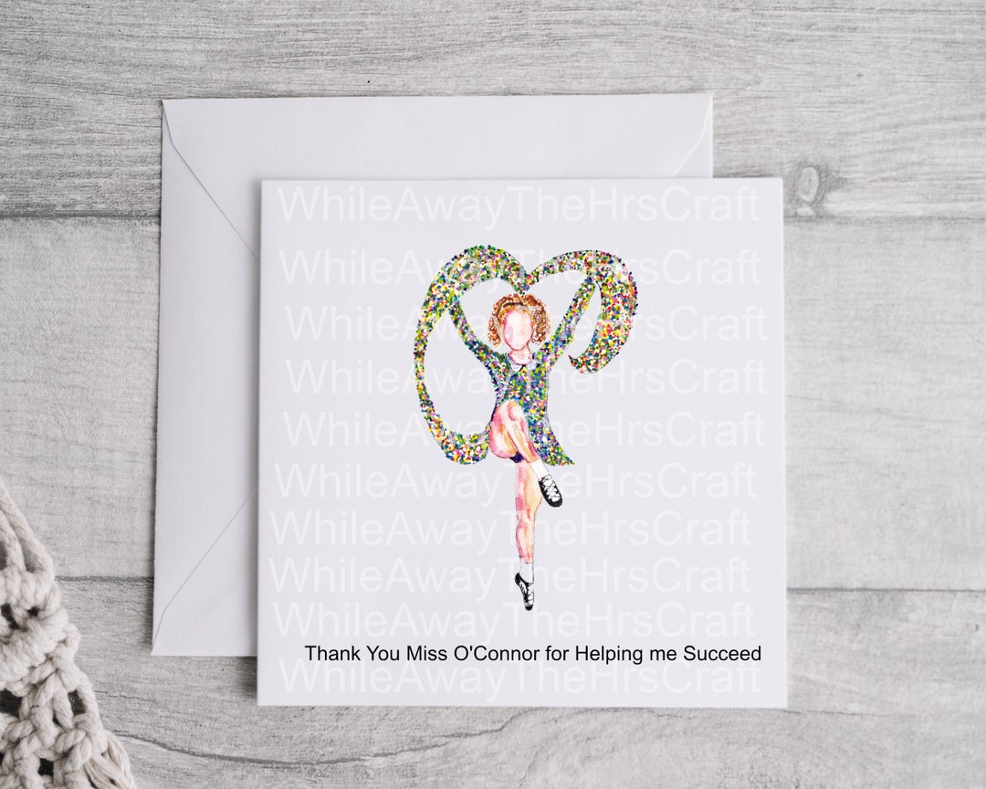 Personalised Female Irish Dancer Design Printed on a 6" X 6"(approx ...
