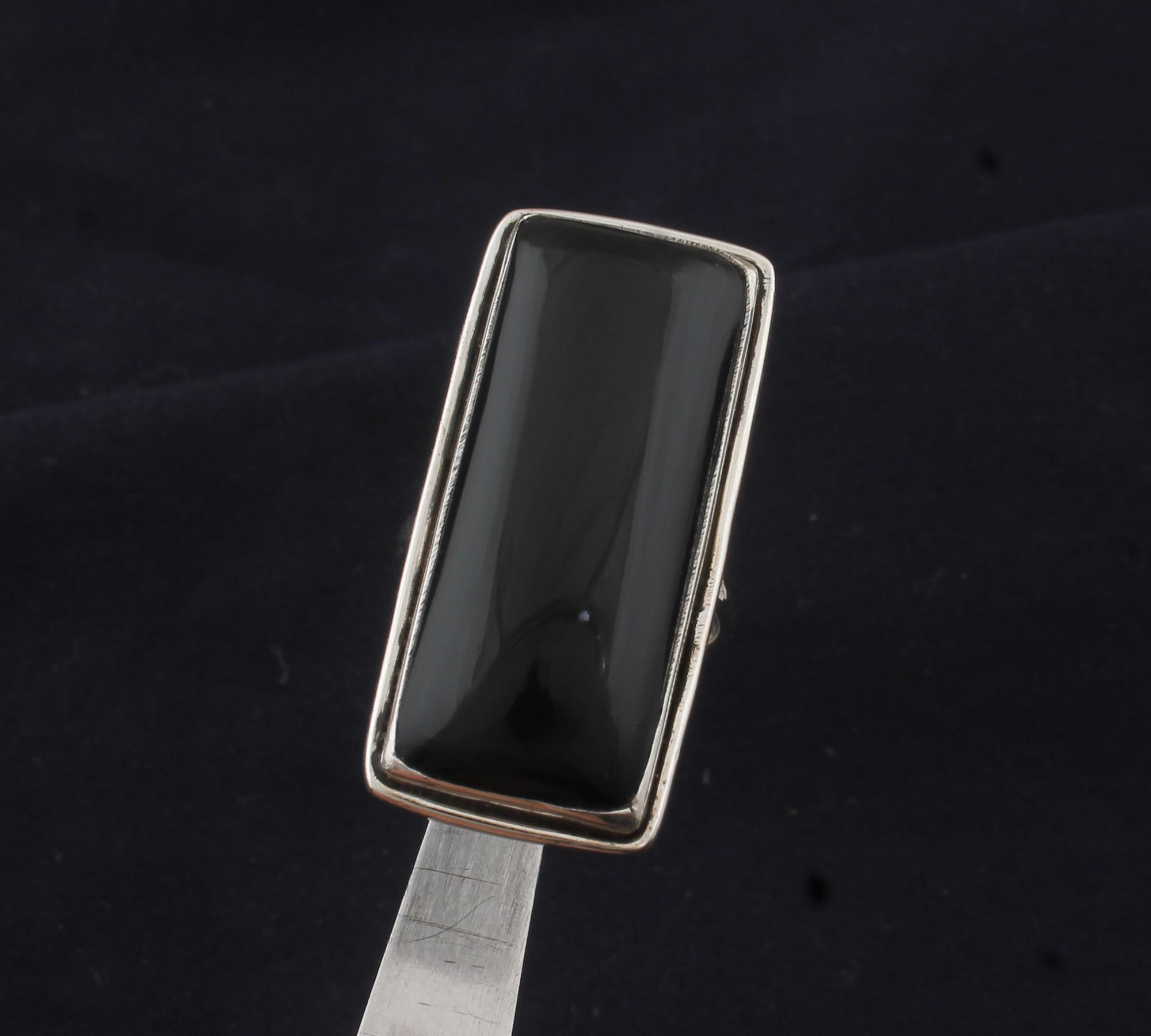 Black Onyx Rectangle Ring - 925 Sterling Silver Handmade Ring - Etsy