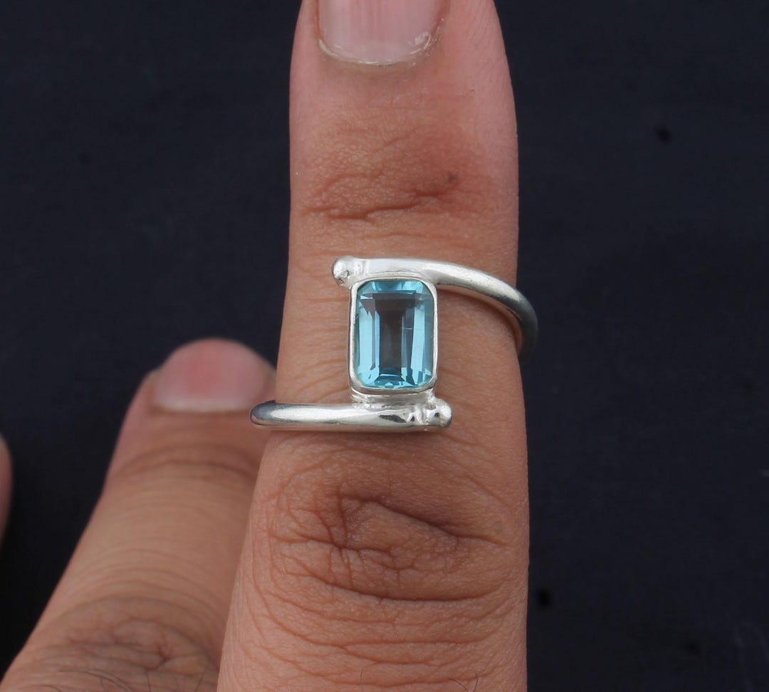 Handmade Blue Topaz Silver Ring - December Birthstone - Etsy